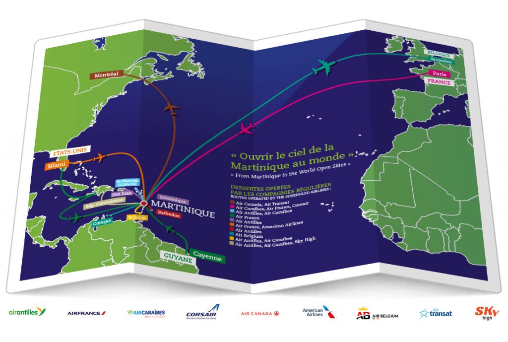 Les destinations de l’aéroport Martinique Aimé Césaire